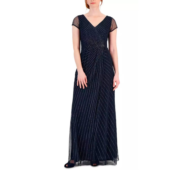 J Kara | Dresses | J Kara Womens Navy Beaded Formal Special Occasion ...